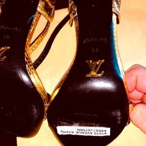 Shoes | Louis Vuitton Exotic Gold Python Snd Lucite Heels | Poshmark